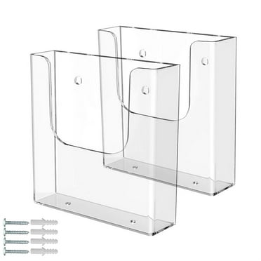 SHENHSA 2 Pack Acrylic Brochure Holder, 8.5 x 11 Inches Clear Booklet ...