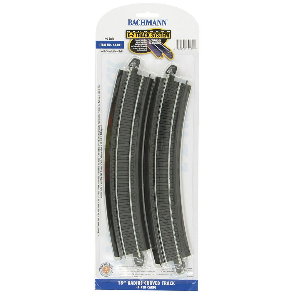Bachmann Trains HO Scale 18" Radius Curve Track- 4 Pack - Walmart.com ...