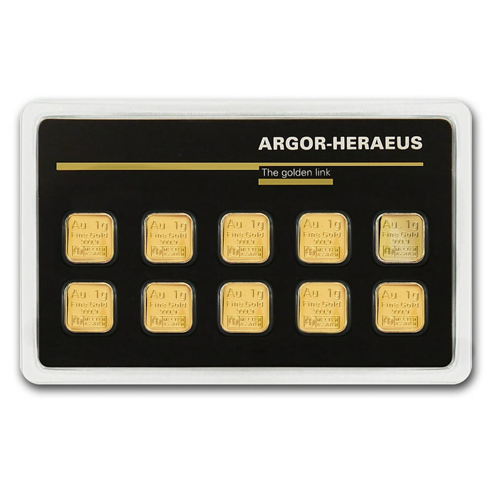 Argor-Heraeus - 10x 1 gram Gold Bar - Argor-Heraeus (In Assay ...