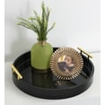 Kate and Laurel Lipton Modern Round Tray, 15.5" Diameter, Black and ...