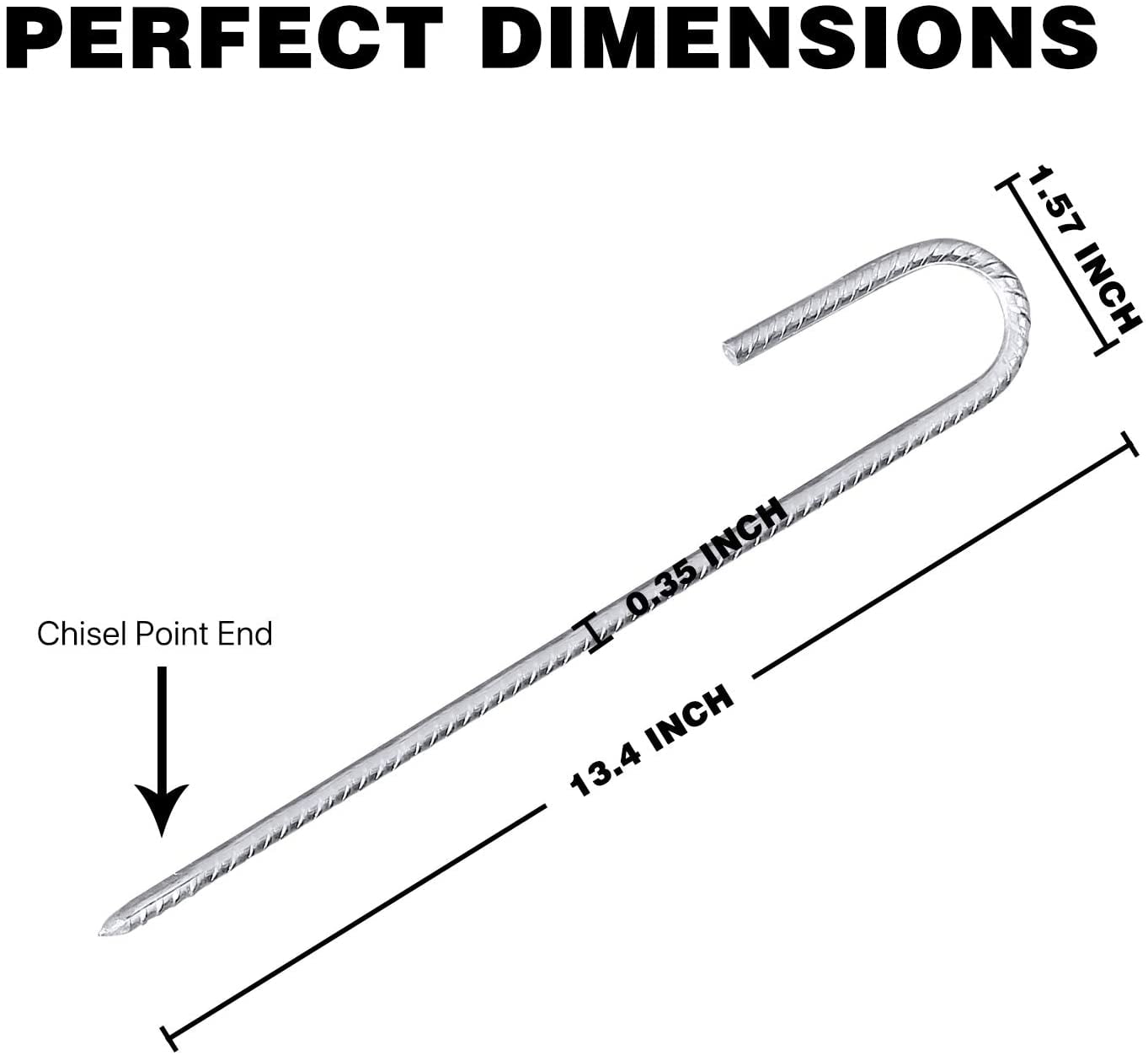 Buy Urban Deco Rebar Stakes J Hook Heavy Duty Galvanized Metal Stakes ...
