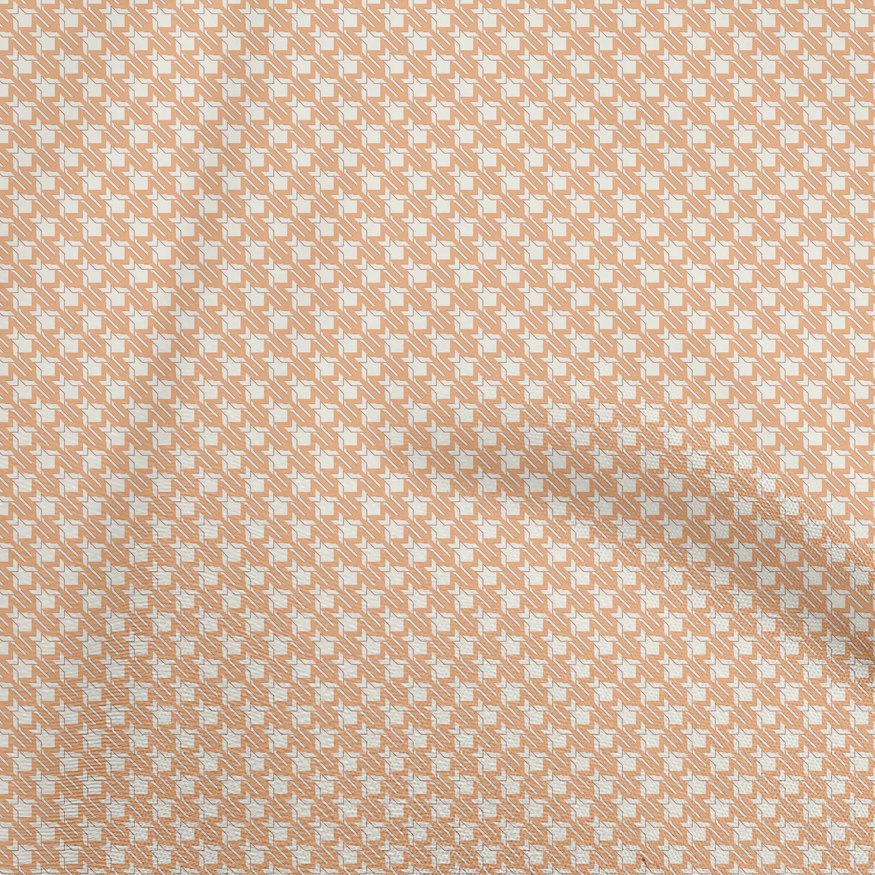 oneOone Cotton Cambric Light Peach Fabric Houndstooth Sewing Material ...