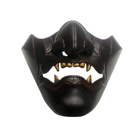 Pudcoco Halloween Face Masks, Open Mouth with Fangs Shapes Half-Face ...
