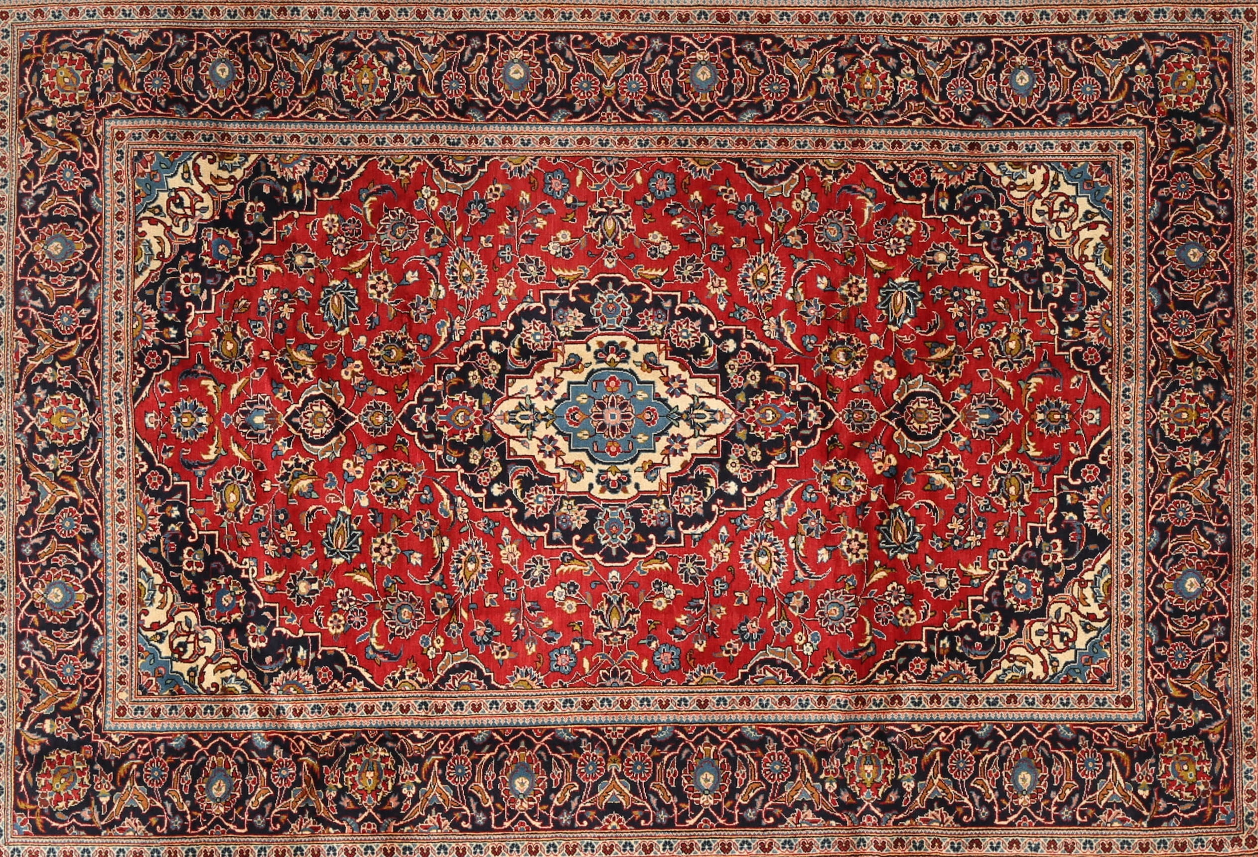 Ahgly Company Indoor Rectangle Traditional Saffron Red Persian Area ...
