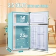 TACOOL BLUE Refrigerator with Top Freezer 3.5Cu.ft Two Door Small Mini ...