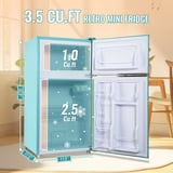 TACOOL BLUE Refrigerator with Top Freezer 3.5Cu.ft Two Door Small Mini ...