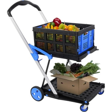 CLAX® Collapsible Mobile Trolley with Storage Crate | Folding Utility ...