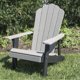AmeriHome Simulated Wood Outdoor Two Tone Adirondack Chair, Gray with ...