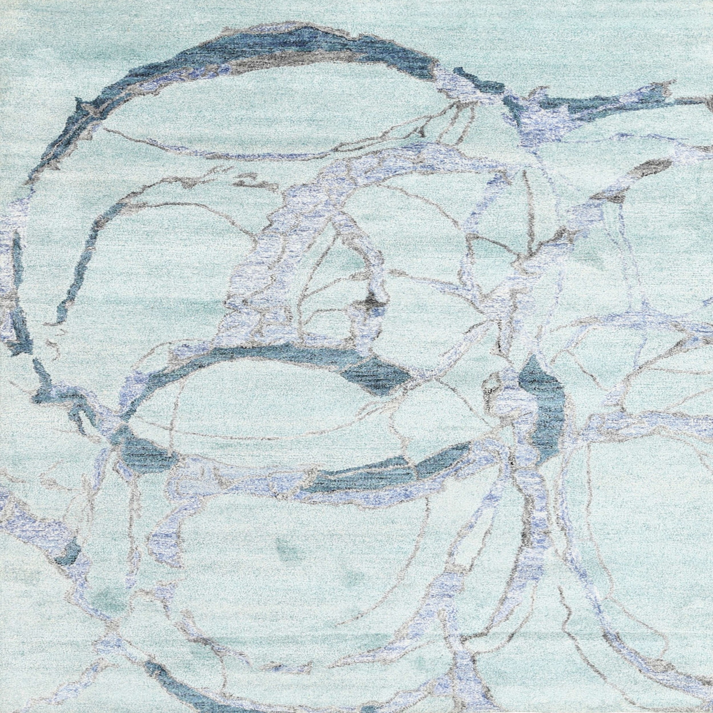 Ahgly Company Indoor Square Contemporary Pale Blue Abstract Area Rugs ...