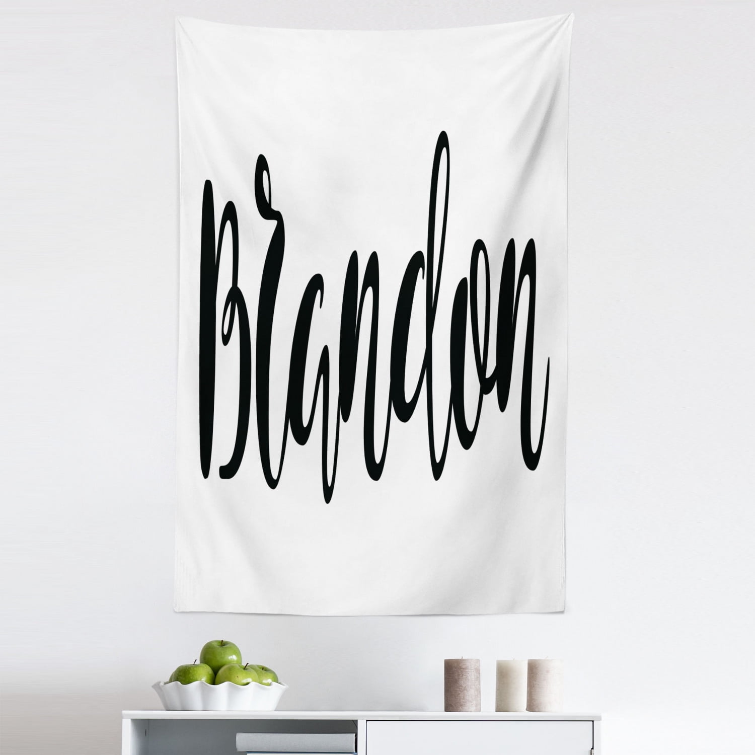 Brandon Tapestry, Widespread Name Design with Monochrome Letters ...