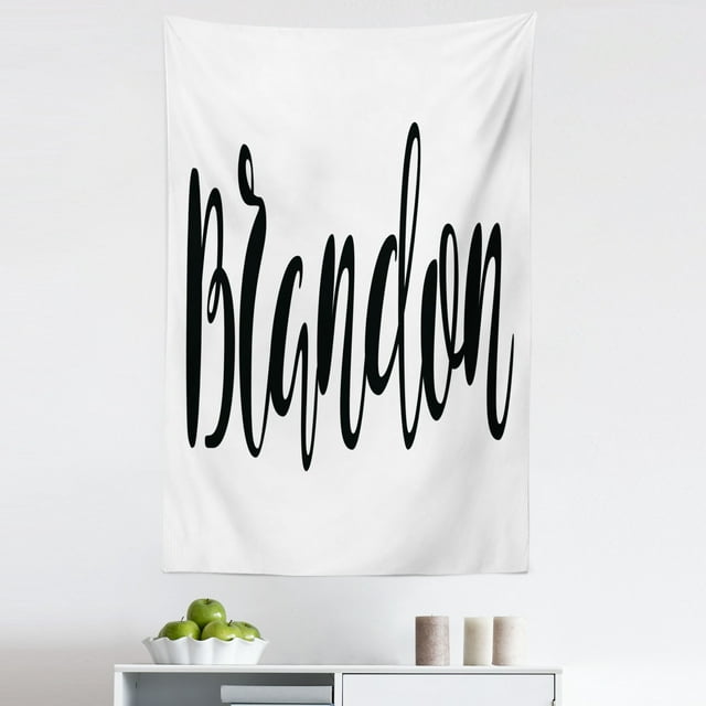 Brandon Tapestry, Widespread Name Design with Monochrome Letters ...