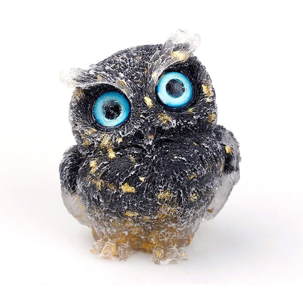 Crystal Epoxy Owl Desktop Ornament Animal Sculpture Miniature Crystal ...
