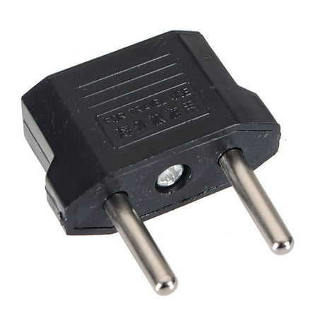 Flat to Round Plug Adapter Converter for Europe black - Walmart.ca