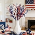 Artificial Flowers, 4Th Of July Glitter Sticks Floral Picks, Perfect ...