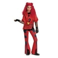 Descendants Rise Red Costume Girls Zipper Jacke Red One Piece Tights Halloween Costume Stage