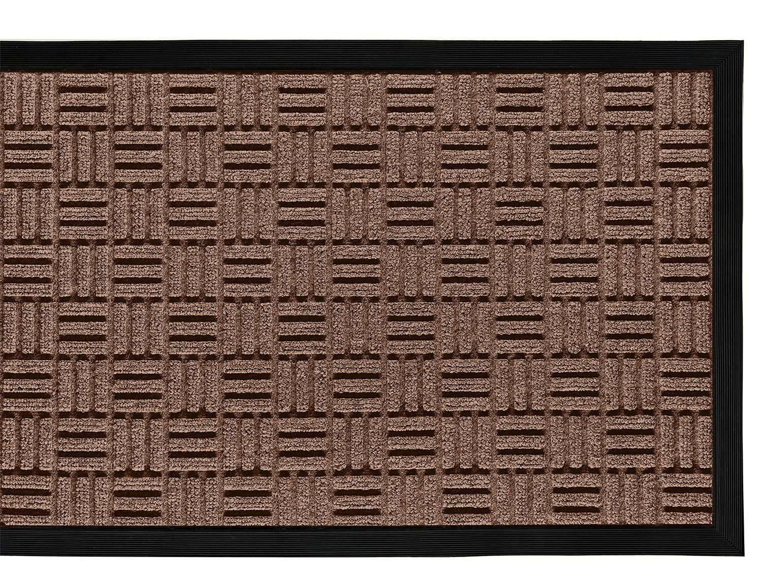 LuxUrux Durable Rubber Door Mat, Heavy Duty Doormat, Indoor Outdoor ...