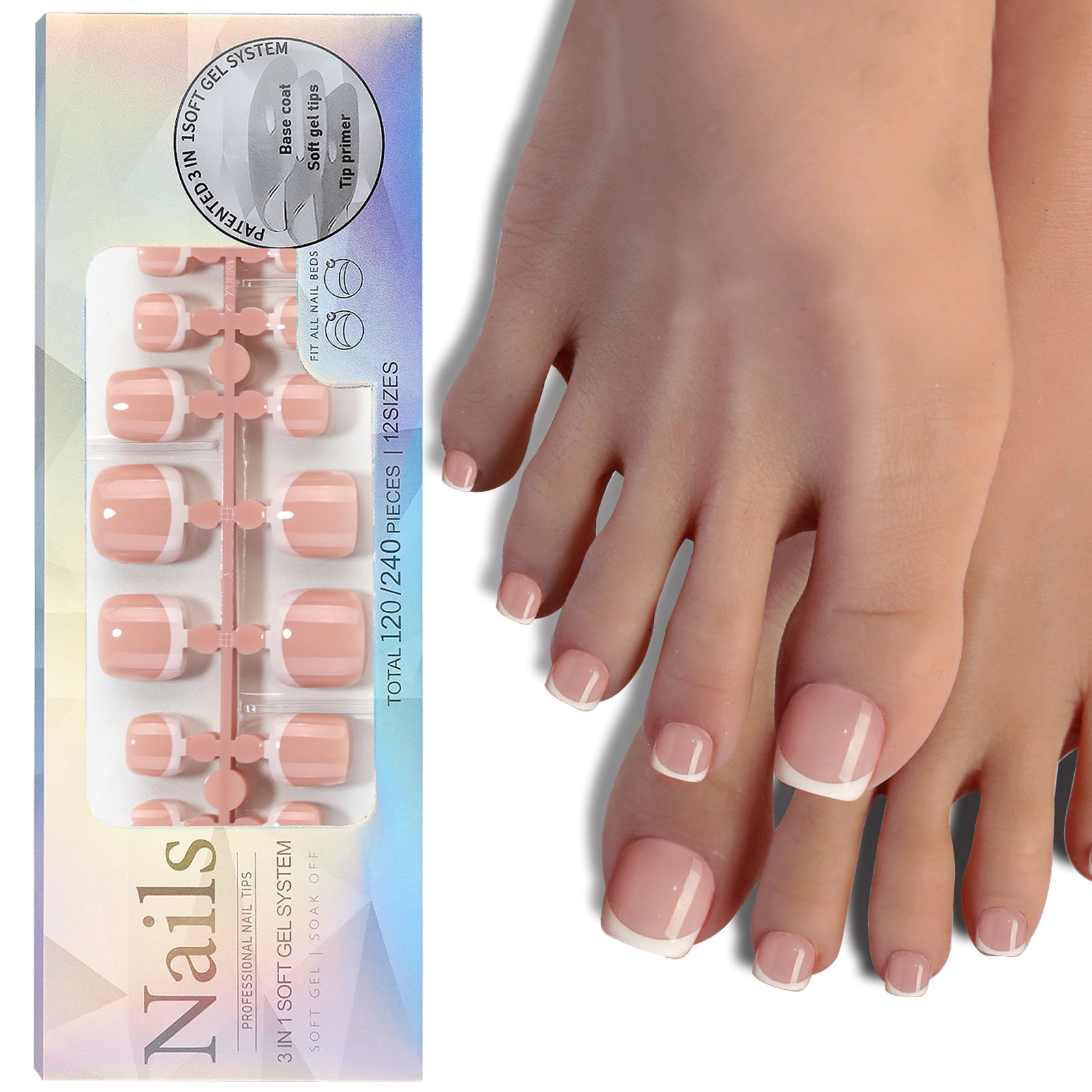 Click here for Amdohai 120pcs French Gel Toenail Tips French Tips... prices