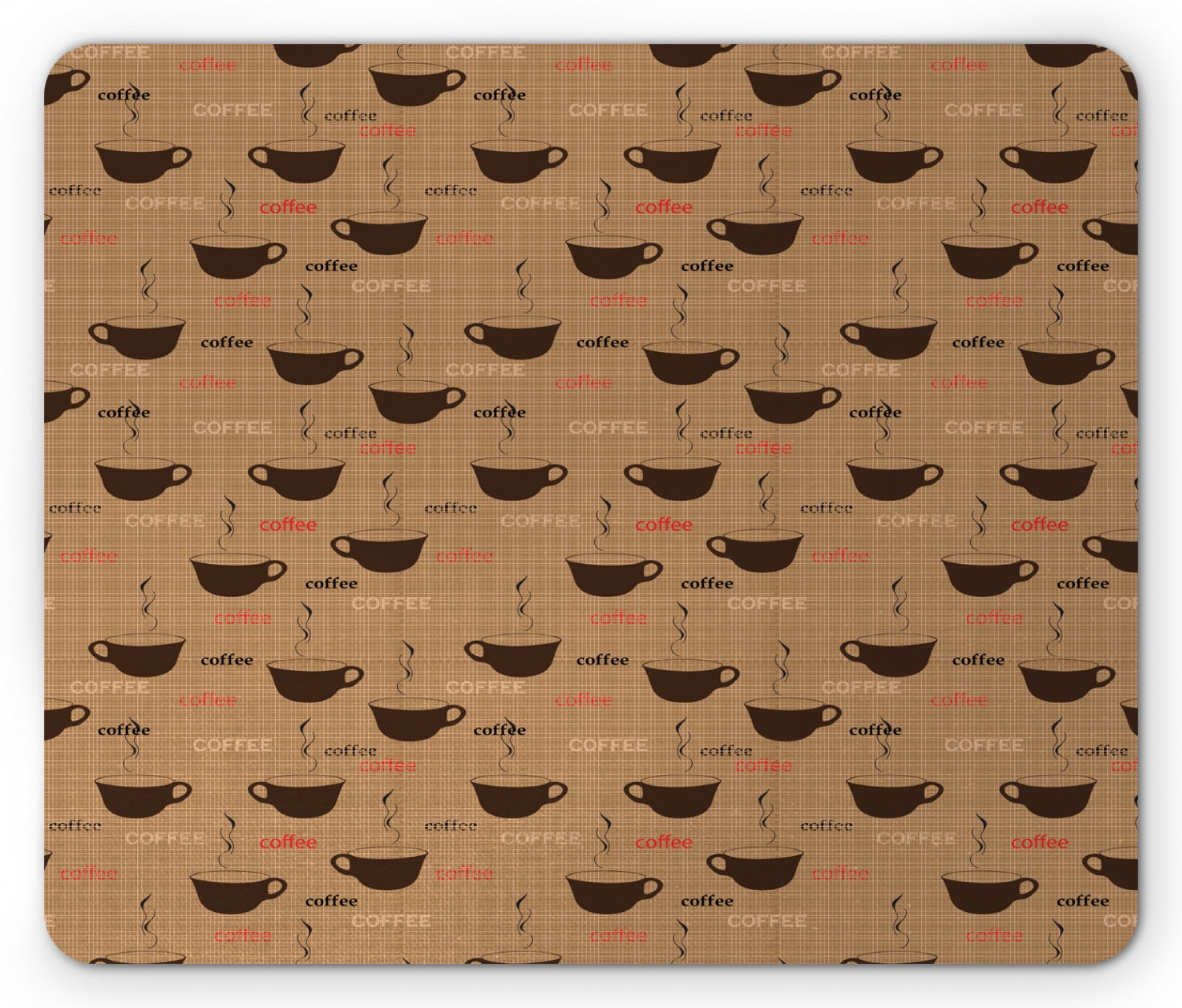 Coffee Mouse Pad, Coffee Cups in Earthen Tones Fresh Espresso Latte ...