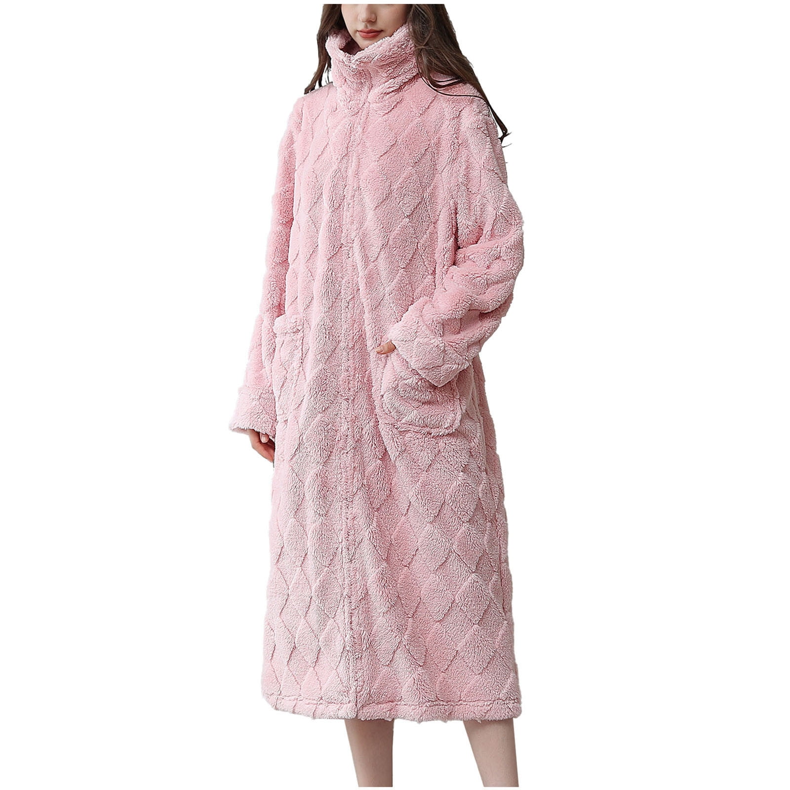 Click here for Zhonghui Women Fuzzy Fleece Nightgown Zip Sleepwea... prices