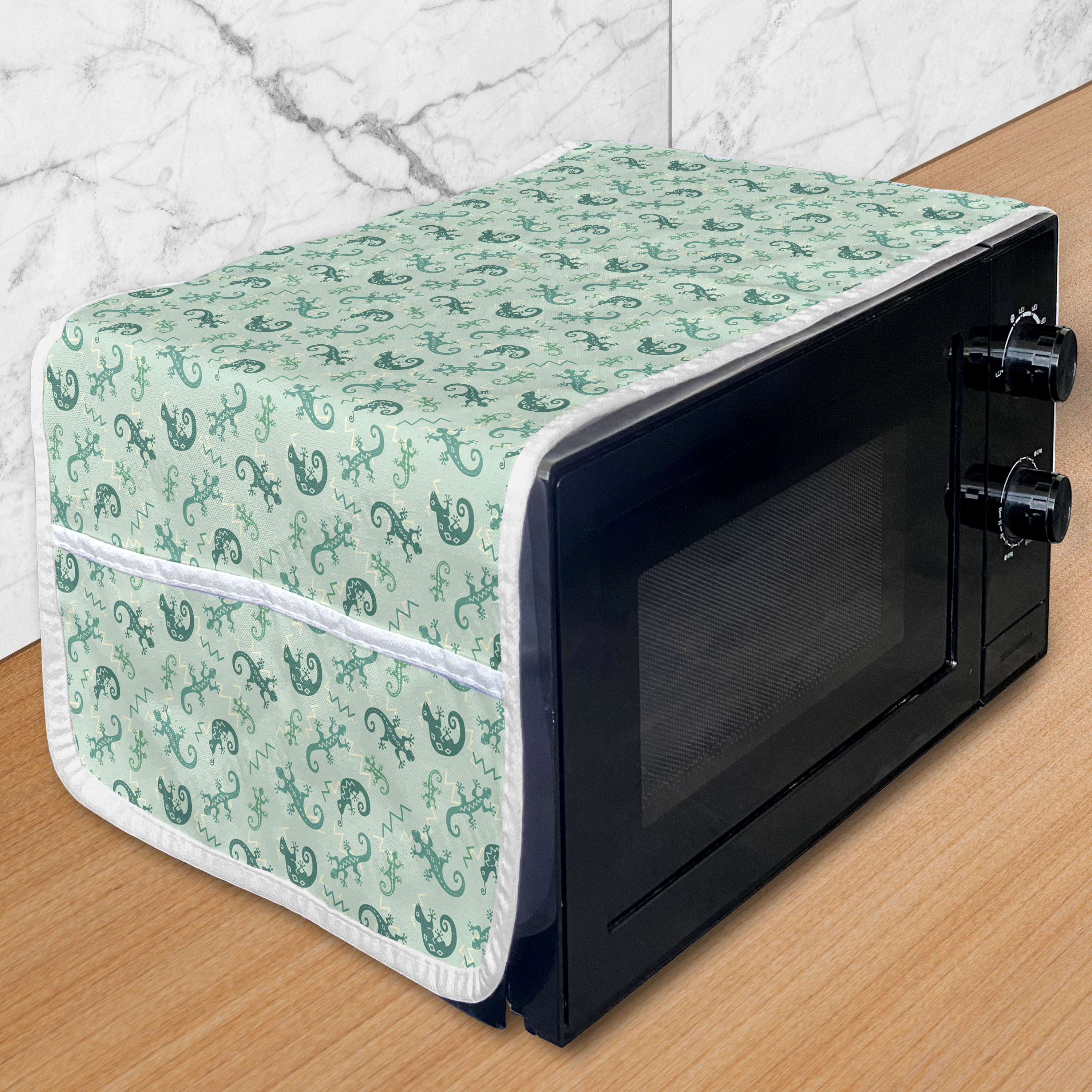 Gecko Microwave Oven Cover, Little Lizards Chameleons Chevron Zigzag ...
