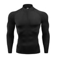 BUWTTED Men's Shirts Muscle Compression Zipper Stand Collar Athletic ...