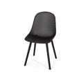 JERFIT Outdoor Dining Chair, Black Plastic Stackable Patio Chairs with ...
