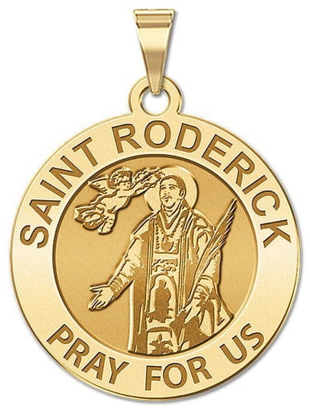 Saint Roderick Religious Medal - 2/3 Inch Size of Dime, Solid 14K ...