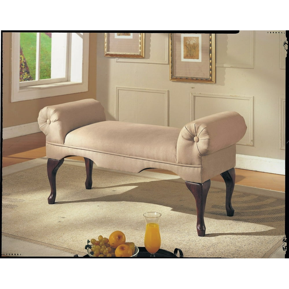 Bench w/Rolled Arm, Beige - Walmart.com - Walmart.com