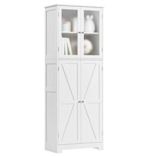 Linon Harding 3-Shelf Dual Sliding Door Floor Cabinet, 26" Wide ...