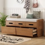 Acacia Wood Storage Bench with Hidden Drawers - Walmart.com