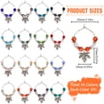 Alloy Maple Leaf Wine Glass Charms with Glass Beads and Brass Wine ...