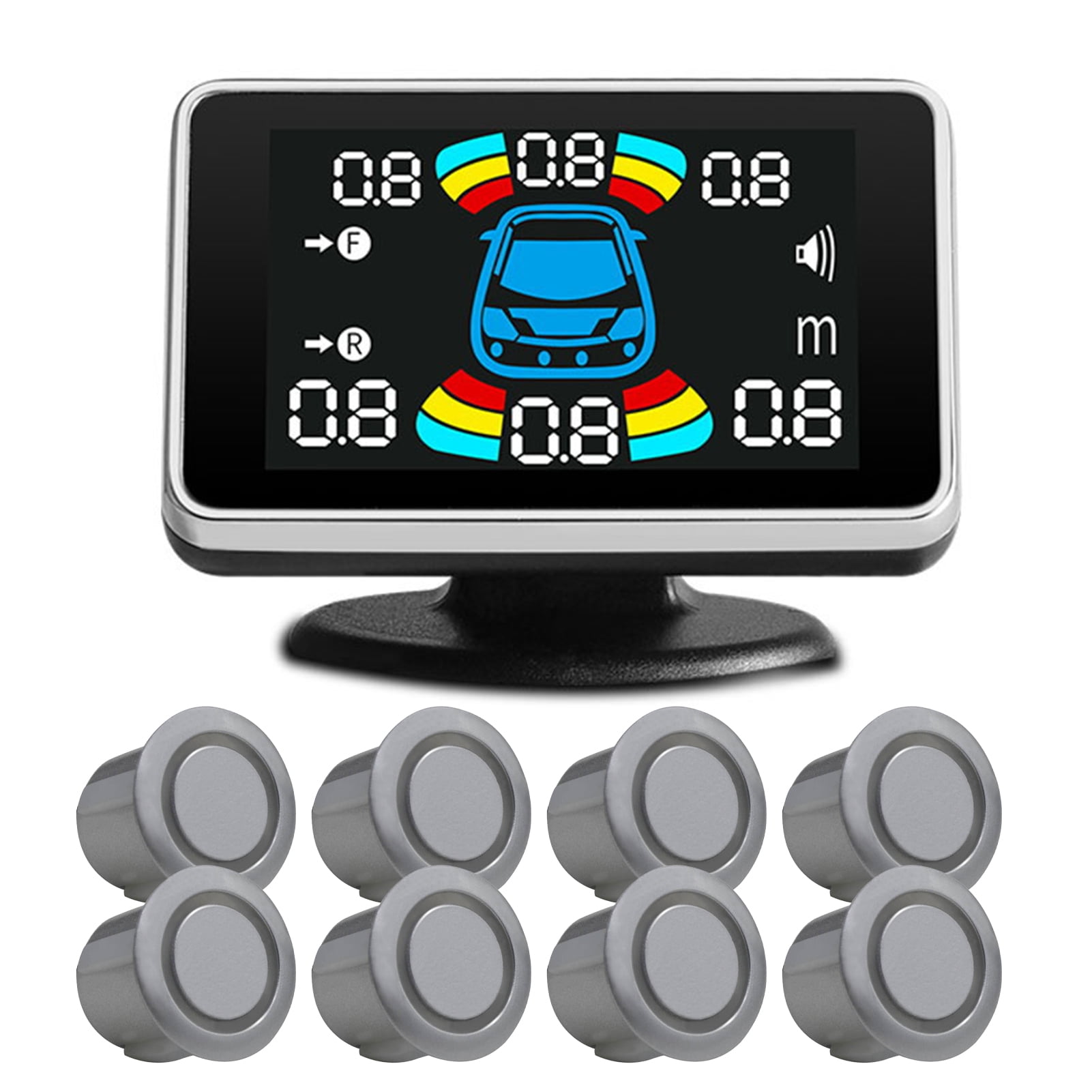 Happy Date Car Reverse Backup Radar System with 4 Parking Sensors ...