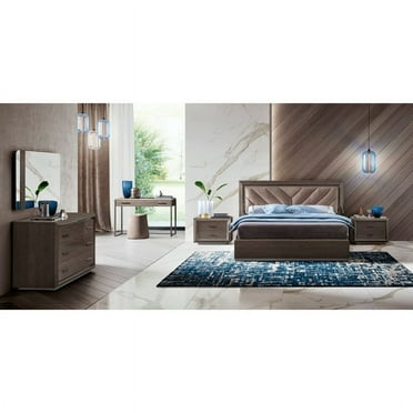 Glossy White King Bedroom Set 3Pcs Contemporary Made in Spain ESF Granada - Walmart.com