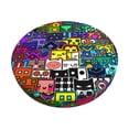 Lsque Geometry Dash Round Bar chair cushion covers Velvet Fabric ...