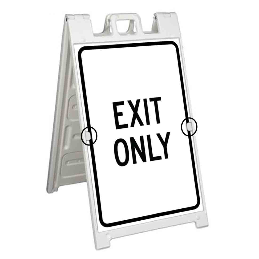 Exit Only (24" X 36") Deluxe A-Frame Signicade, Includes 2 Removable ...