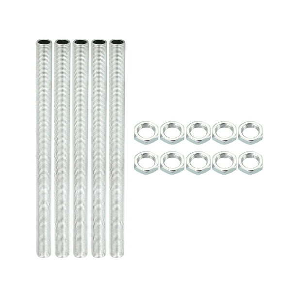 Uxcell M12 Thread 7.09" Lamp Pipe Kit with Lock Nuts All Thread Rod ...