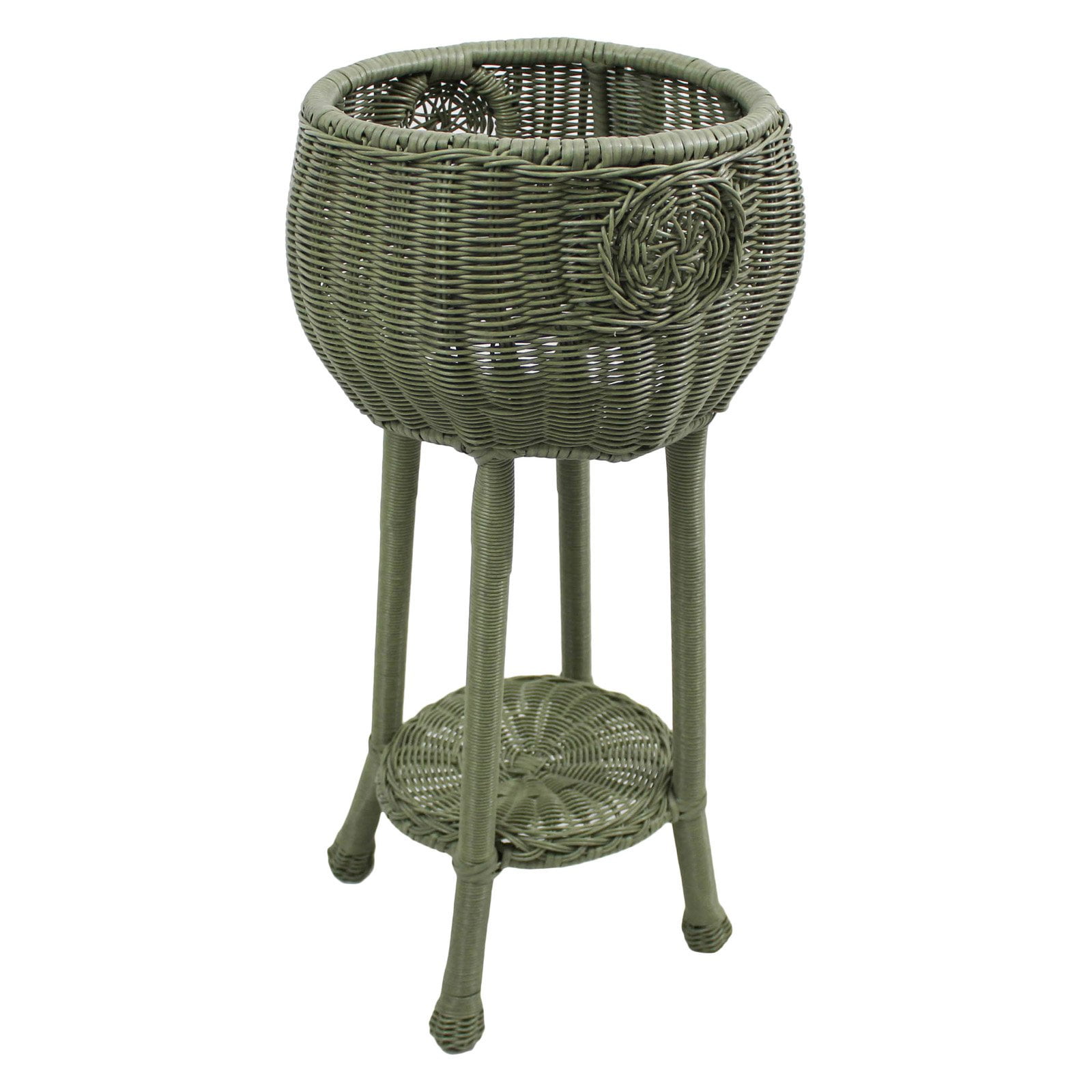 International Caravan Riviera Resin Wicker Round Outdoor Planter ...