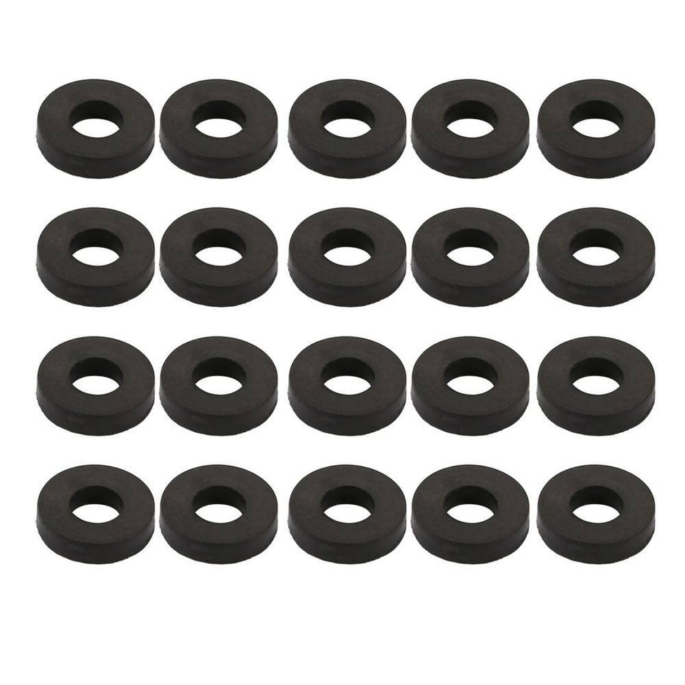 20pcs Black Rubber Round Flat Washer Assortment Size 4x9x2.2mm Flat ...