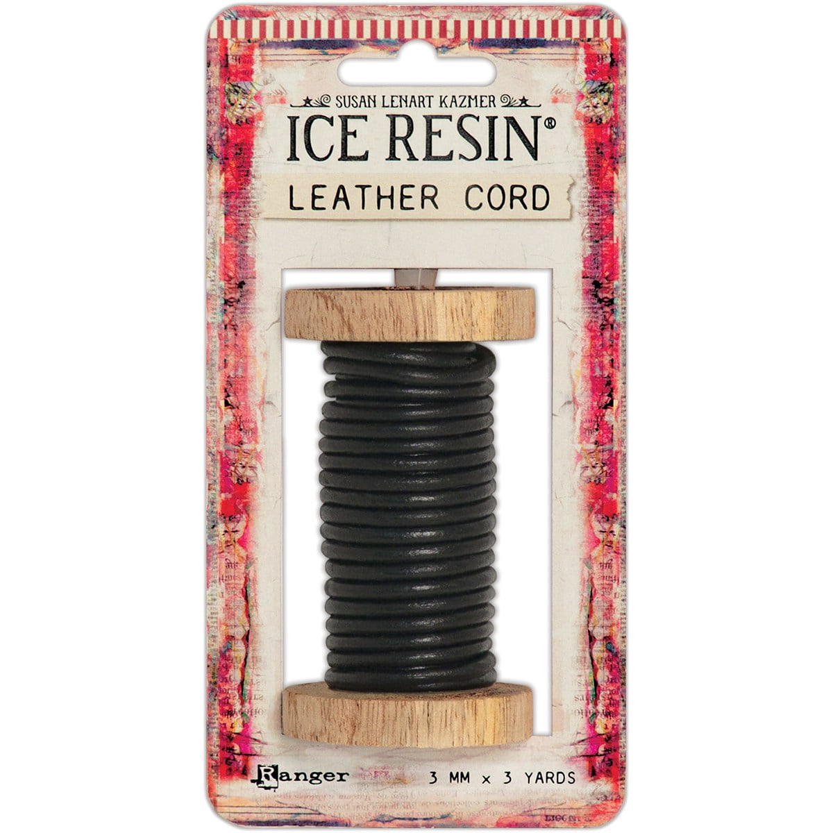 Ice Resin Leather Cording Soft 3mm-Black