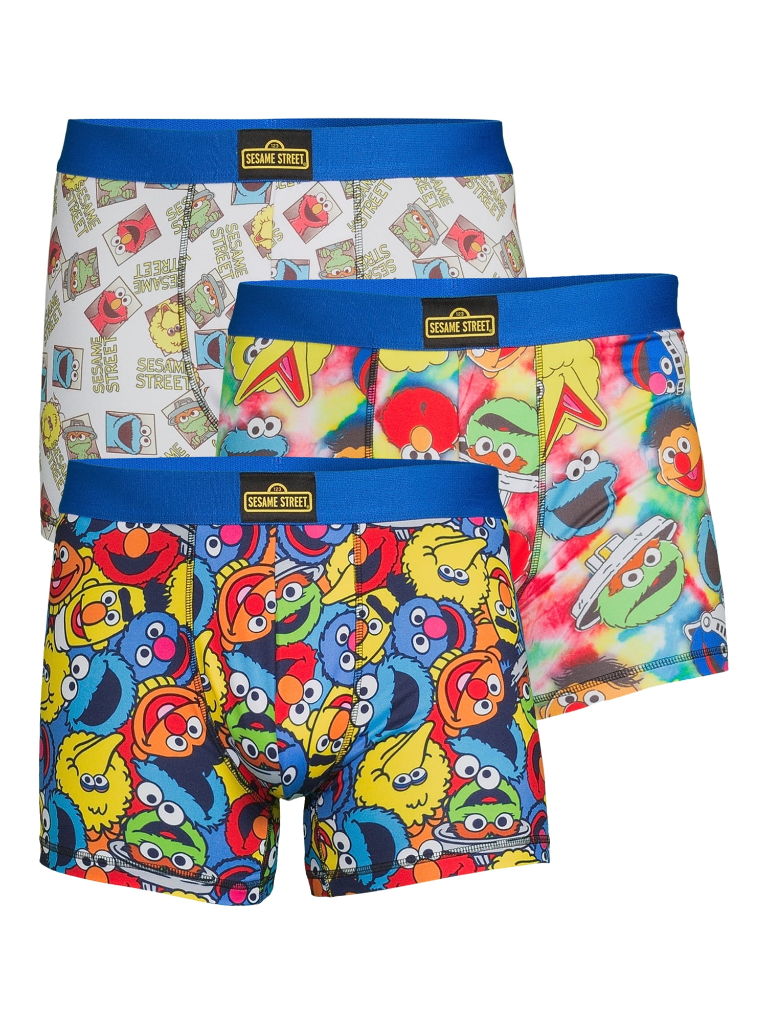Sesame Street Men's & Big Men's Allover Print Boxer Briefs, 3-Pack ...