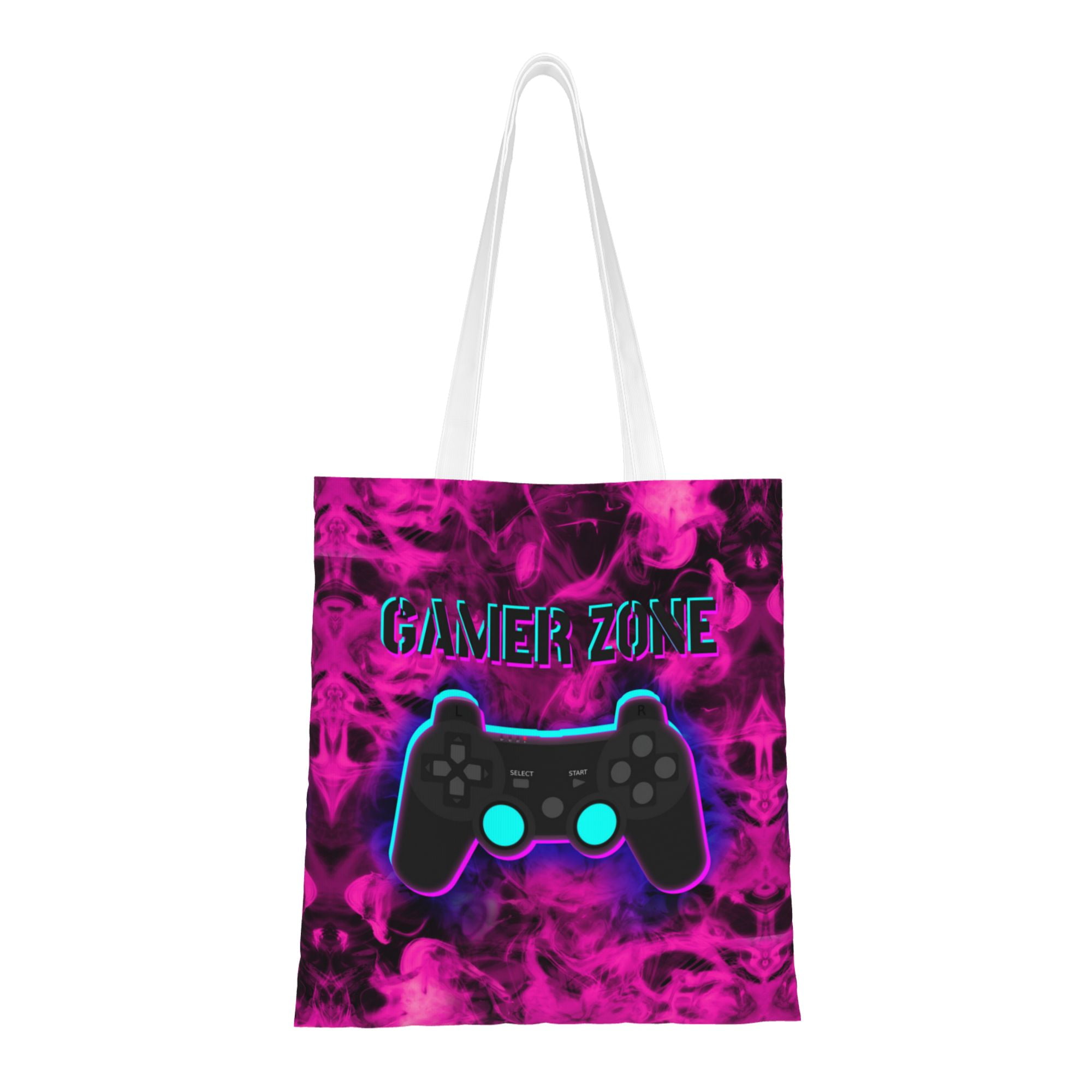 DouZhe Reusable Grocery Bags, Purple Gamer Zone Gamepad Lightweight ...