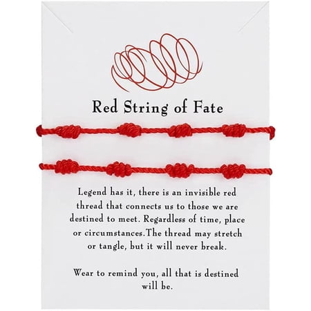 Junmo Heart Red String of Fate Handmade Woven Bracelets Good Luck ...