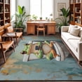 Area Rug 3x5ft Frog Sits on The Toilet Washable Area Rugs for Living ...