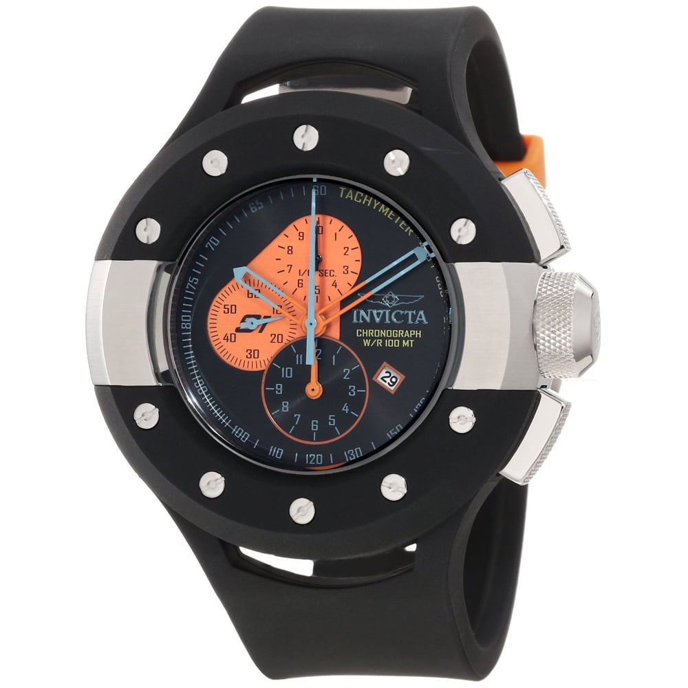 Invicta Men's 11135 S1 Rally Puppy Orange Accent Black Dial Black ...
