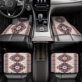4-Piece Car Floor Mats Set, Elegant Oriental Navy Red Boho Crystal ...