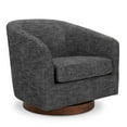CHITA Modern Upholstered Swivel Accent Chair Set of 2, Round Barrel Arm ...