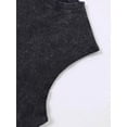 Black Vintage Washed Denim Muscle Vest With Frog Graphic Print, Crew ...
