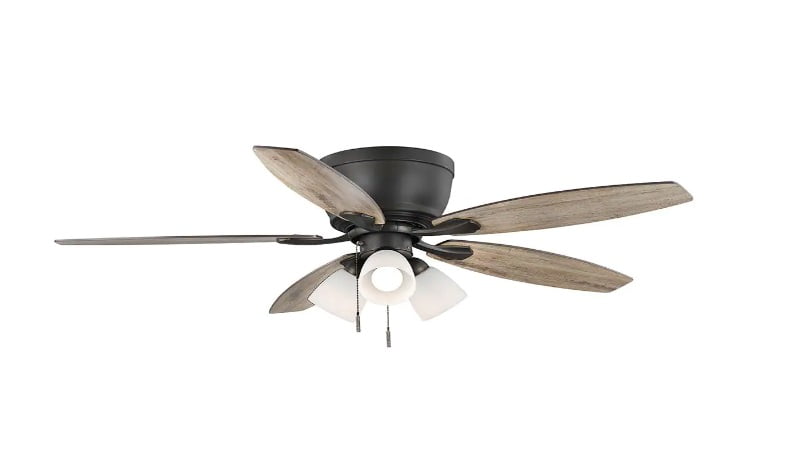 Hampton Bay Sidlow 52"LED Ceiling Fan with 5 Reversible Blades and ...
