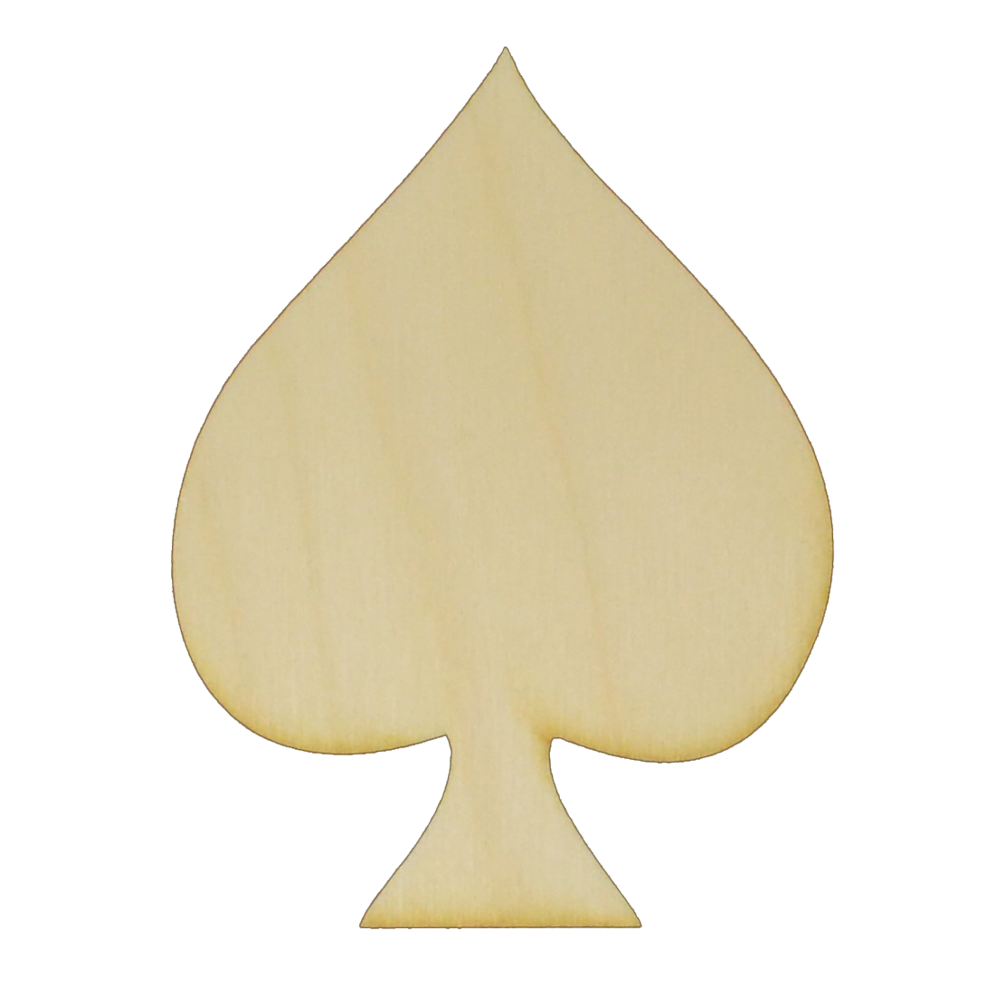Unfinished Spade Wood Cutout (1/8” Thickness, Small 3" x 4" (Package of ...