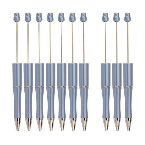 10 Pieces Beadable Pen, Bead Ballpoint Pen, Black Ink Rollerball Pen ...